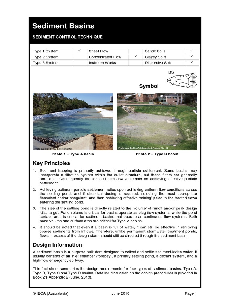 Sediment Basin Design Fact Sheet | Descargar gratis PDF | Drainage ...