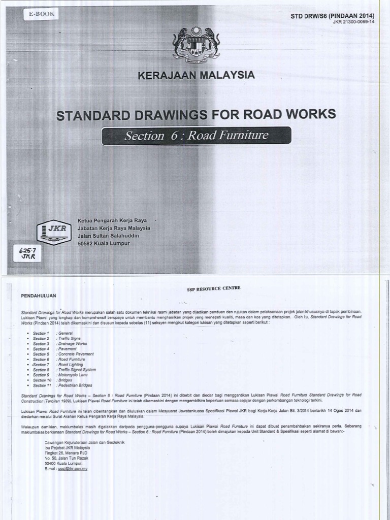 JKR (Standard Drawings For Road Works - Road Furniture) | PDF