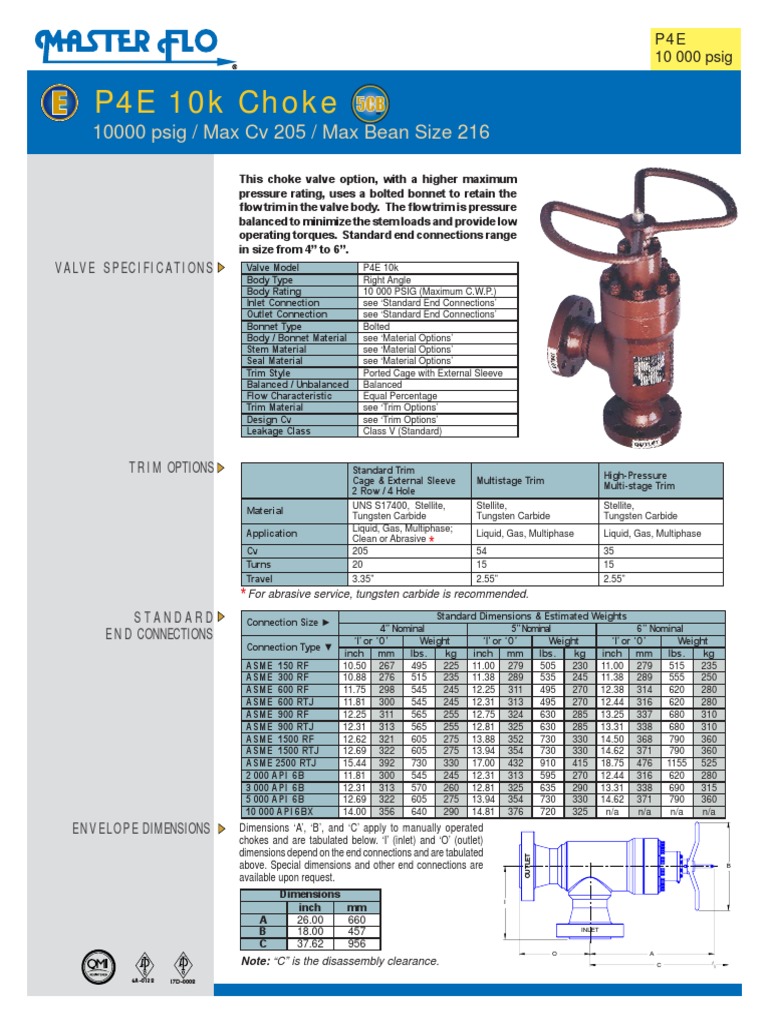 P4E 10000 Data Sheet | PDF | Valve | Mechanical Engineering