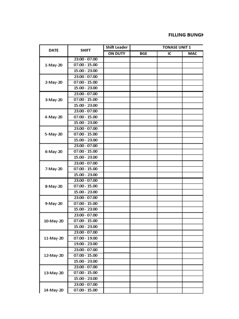 Shift Schedule & Coal Data | PDF | Nature
