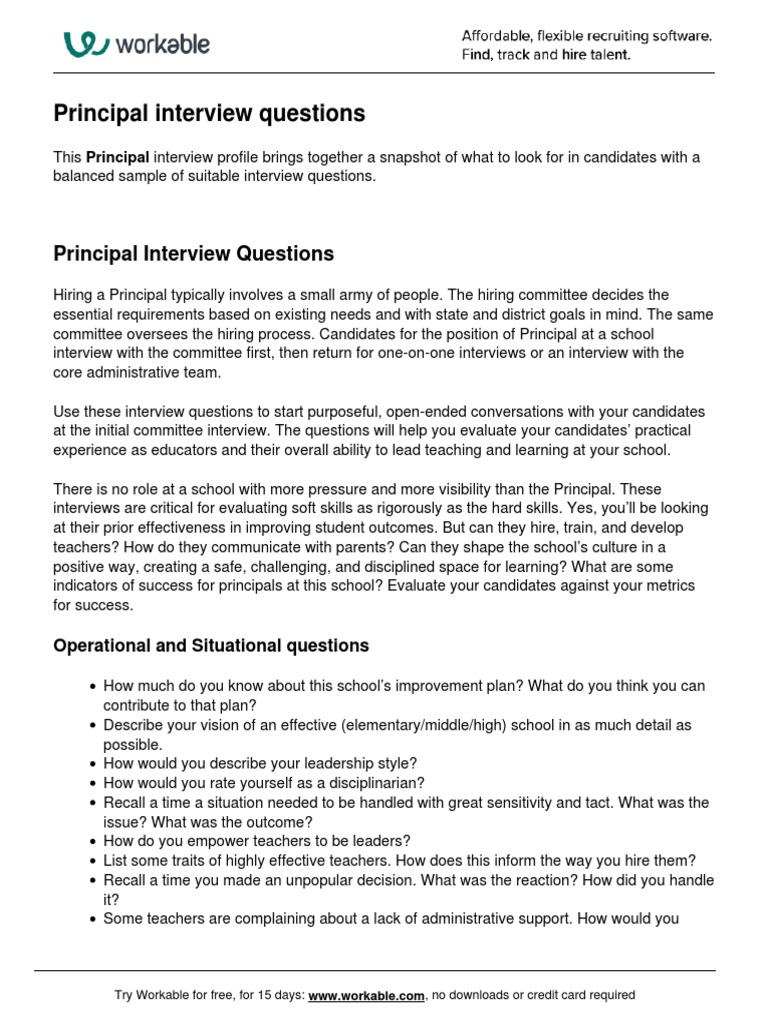 Essential Questions for Hiring Effective School Leaders: A ...