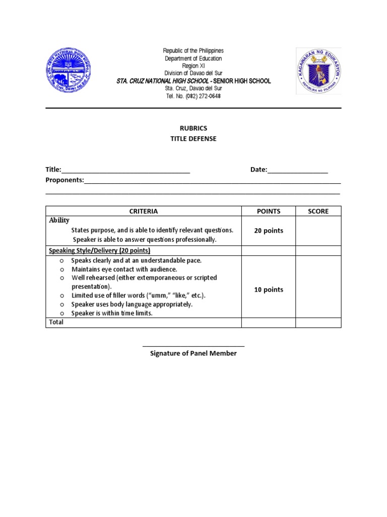 Rubric Title Quali | PDF