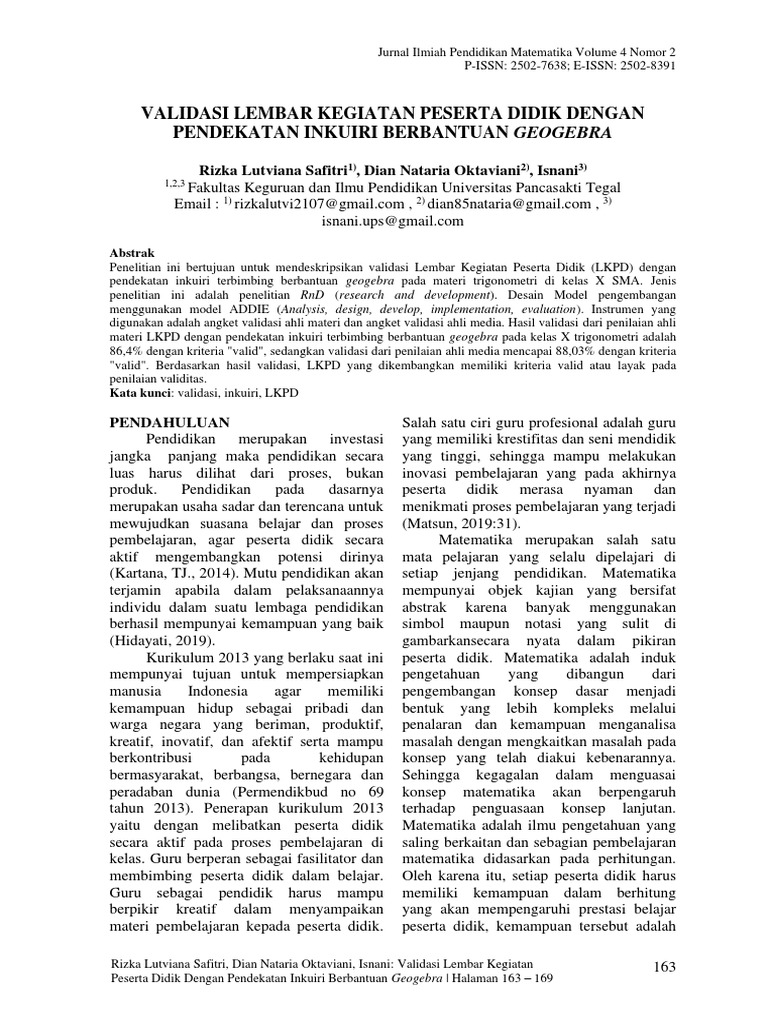 Validasi Lembar Kegiatan Peserta Didik Dengan Pend-1 | PDF