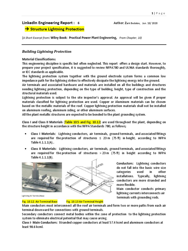 Structure Lightning Protection | PDF | Electrical Conductor | Lightning