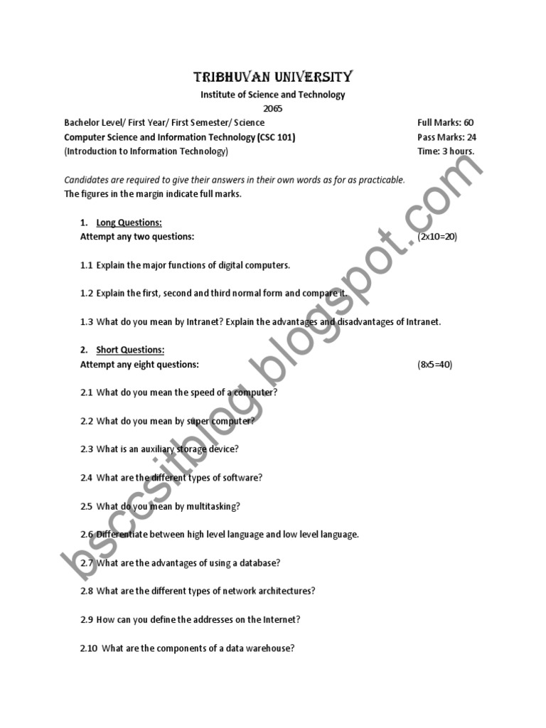 Tribhuvan University: Institute of Science and Technology | PDF