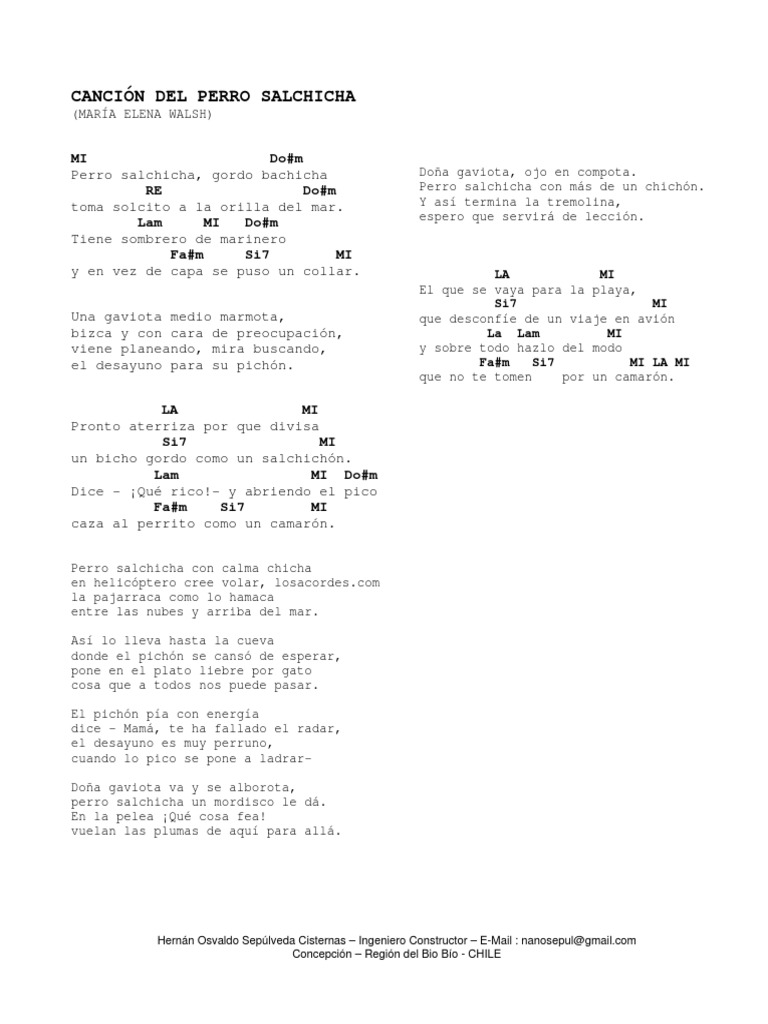 Canción Del Perro Salchicha, María Elena Walsh | PDF