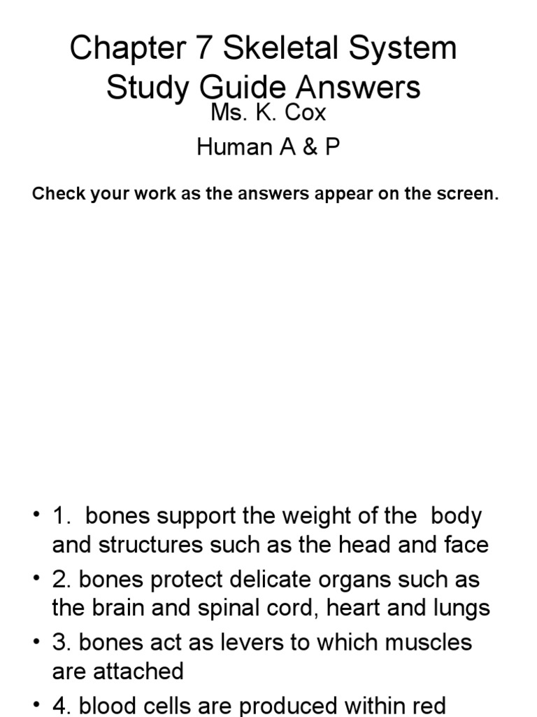 Chapter 7 Skeletal System Study Guide Answers | PDF | Bone ...