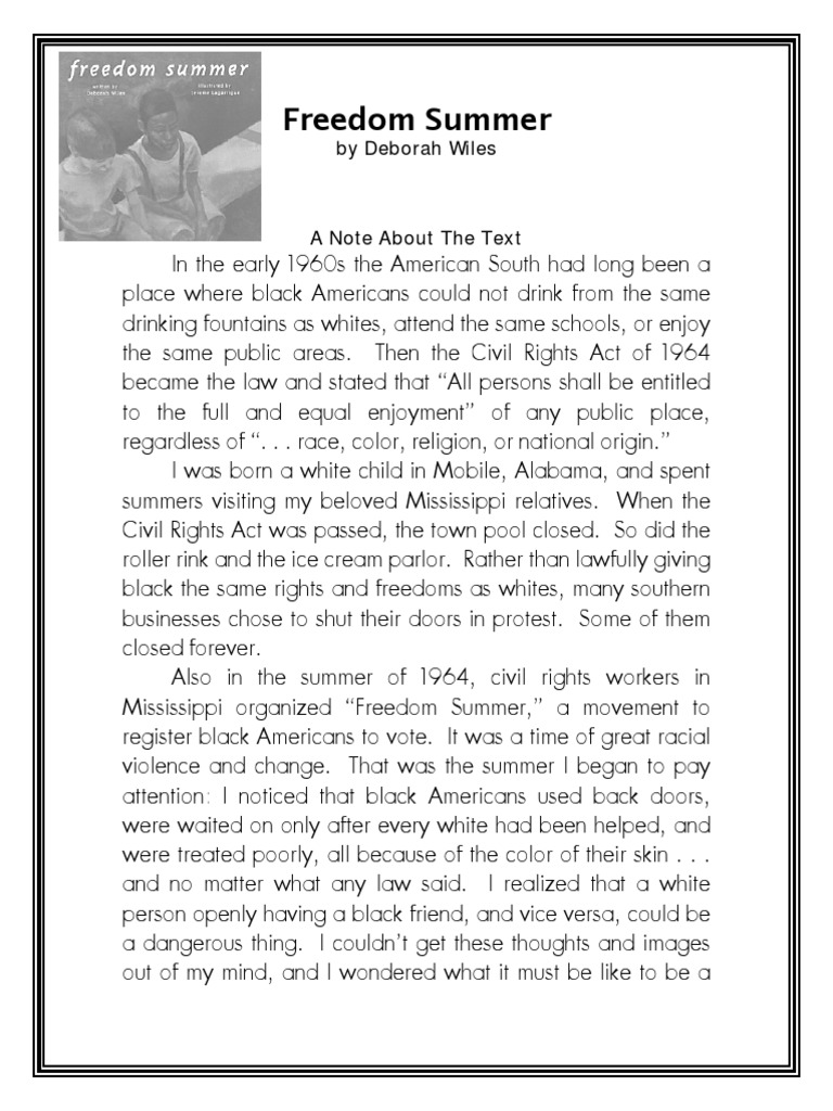 Freedom Summer: by Deborah Wiles | PDF