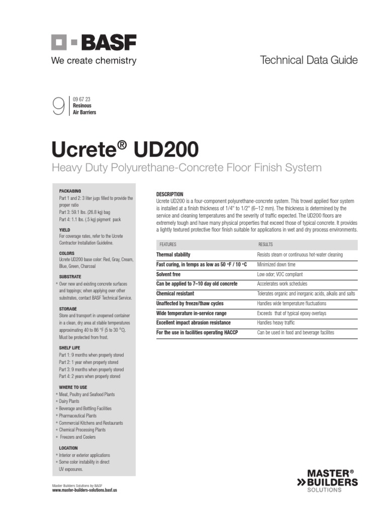 Ucrete UD200: Heavy Duty Polyurethane-Concrete Floor Finish System ...