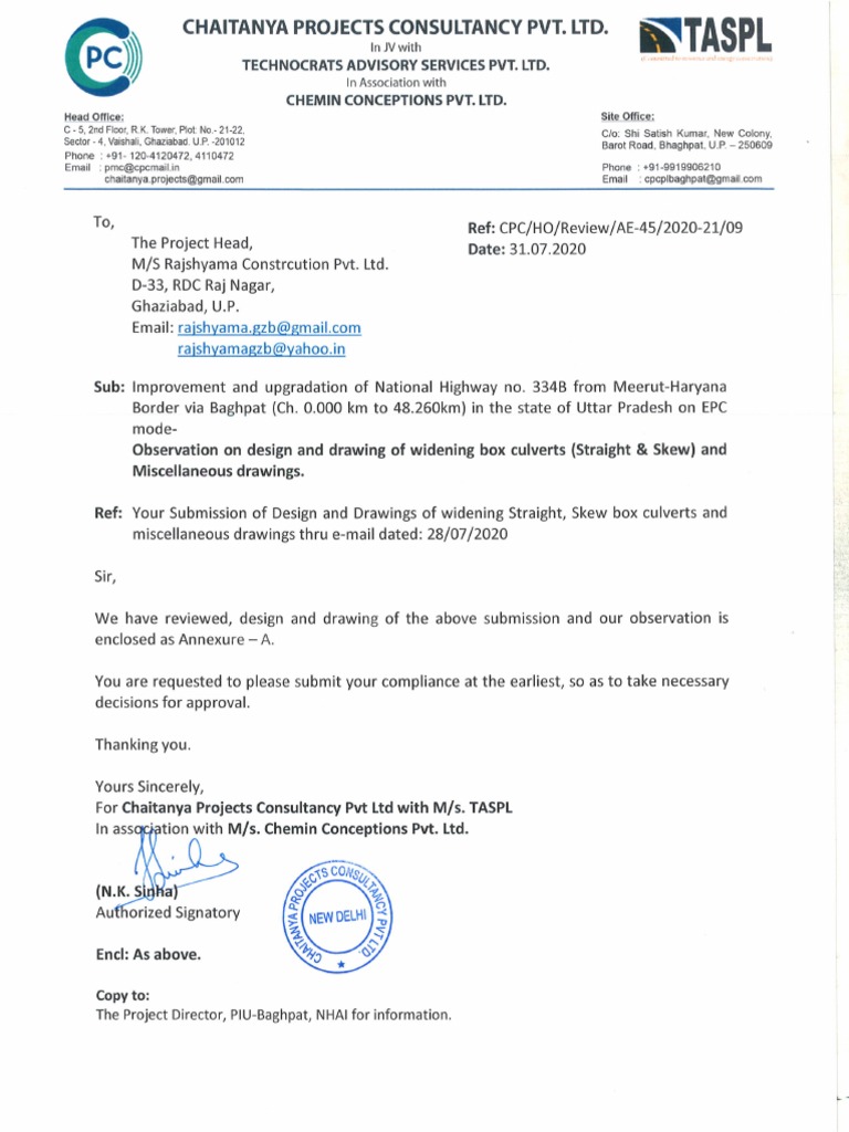 Observation On Design and Drawing of Widening Box Culverts (Straight ...