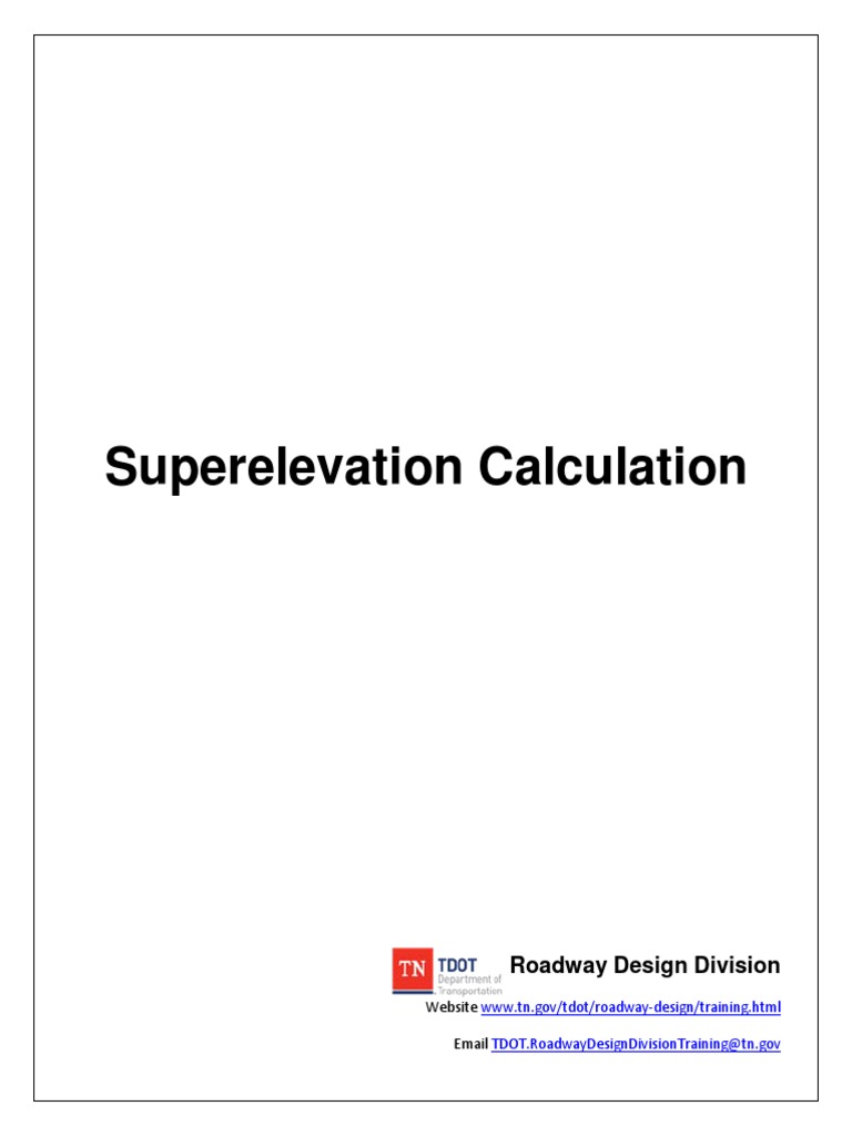 Superelevation Calculation Guide | PDF | Geometry | Teaching Mathematics