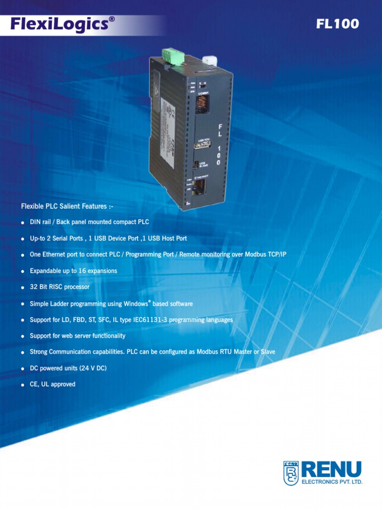 Flexilogics: Flexible PLC Salient Features | PDF | Programmable Logic ...