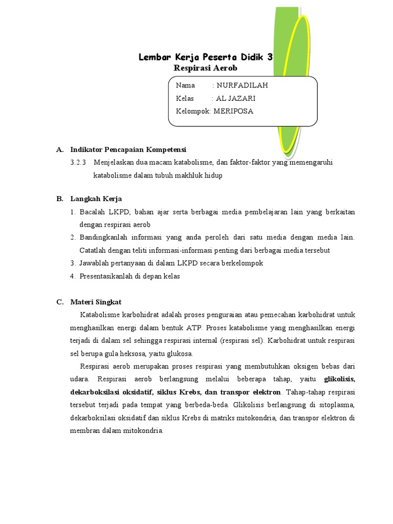 LKPD K.D 3 Pertemuan 3 Biologi. | PDF