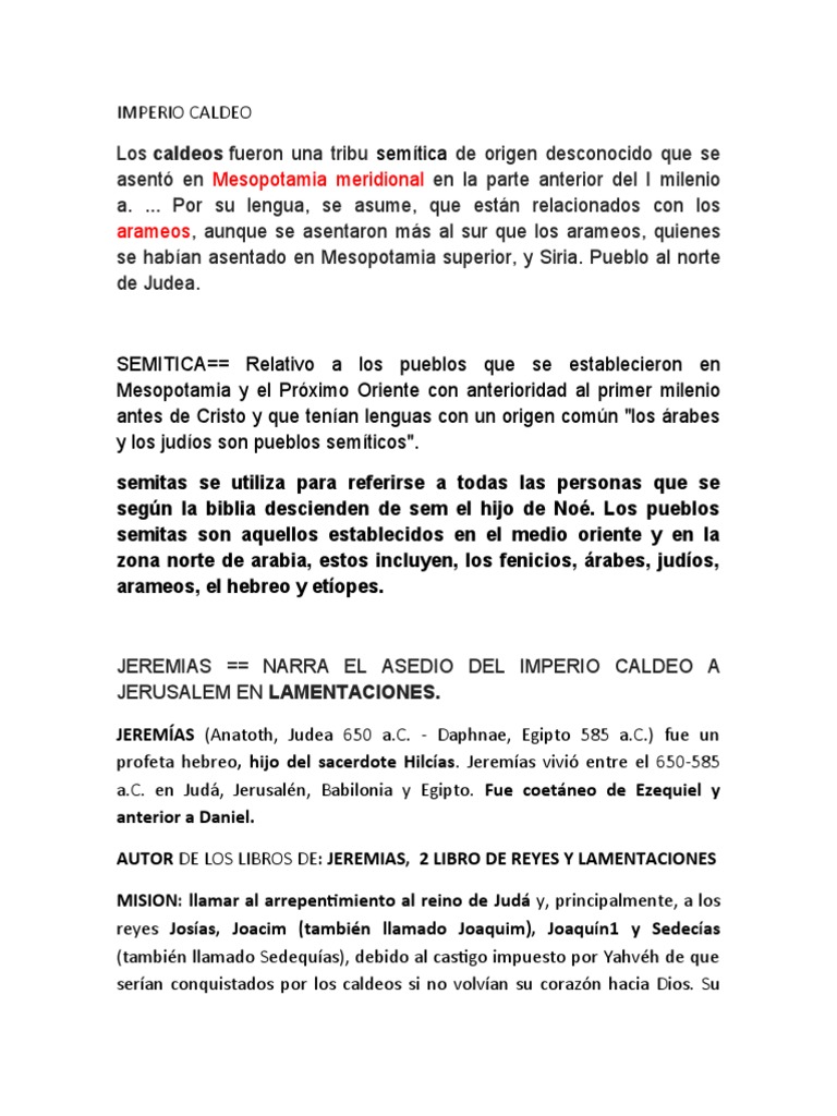Imperio Caldeo | PDF | Jeremías | Pueblos antiguos del Cercano Oriente