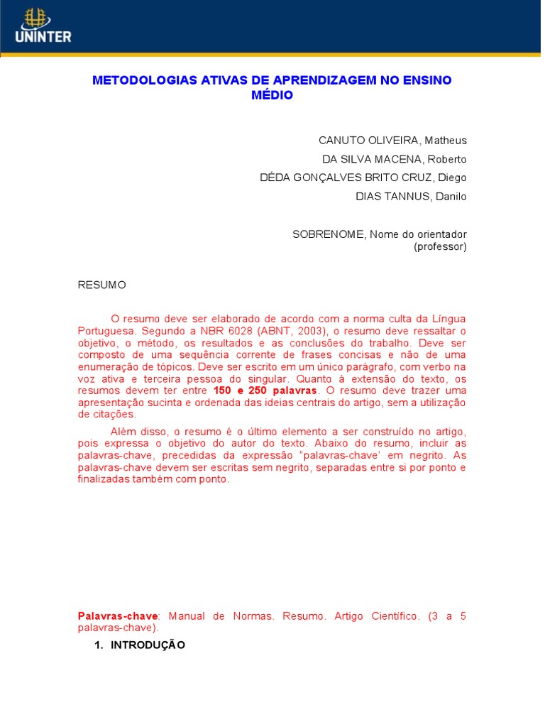 TCC Uninter | PDF | Método científico | Aprendizado