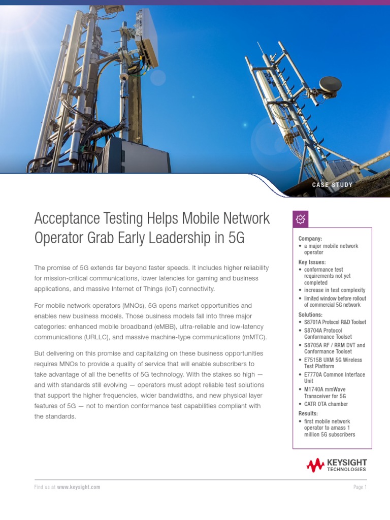 Acceptance Testing Helps Mobile Network Operator Grab Early Leadership ...