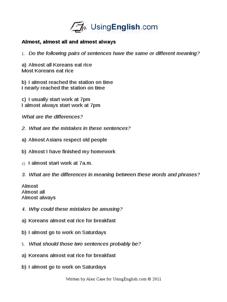 Almost All and Always | PDF