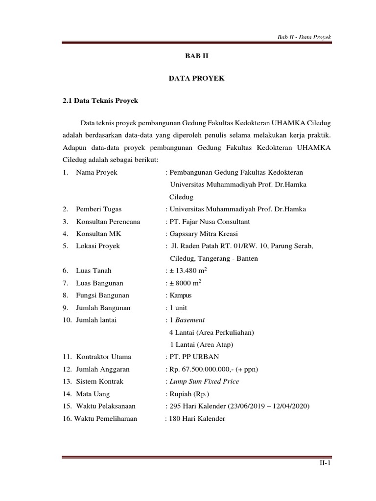 Bab 2 - Data Proyek | PDF
