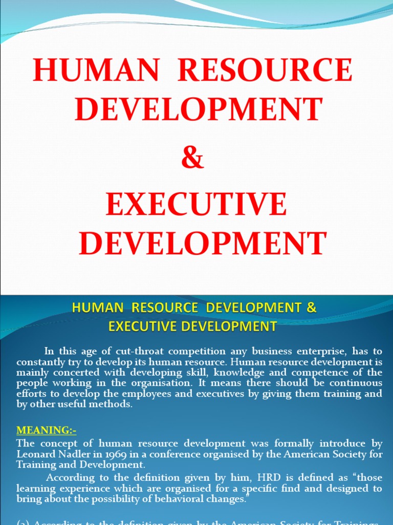 Human Resource Development | PDF | Leadership | Performance Appraisal