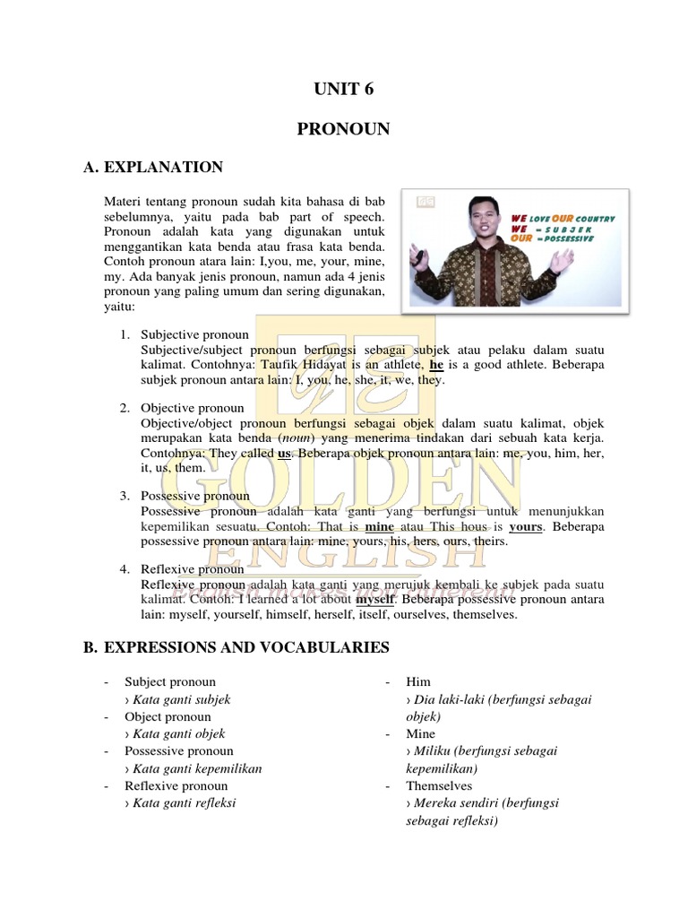 Online Module 1 - Unit 6 | PDF | Pronoun | Linguistic Morphology