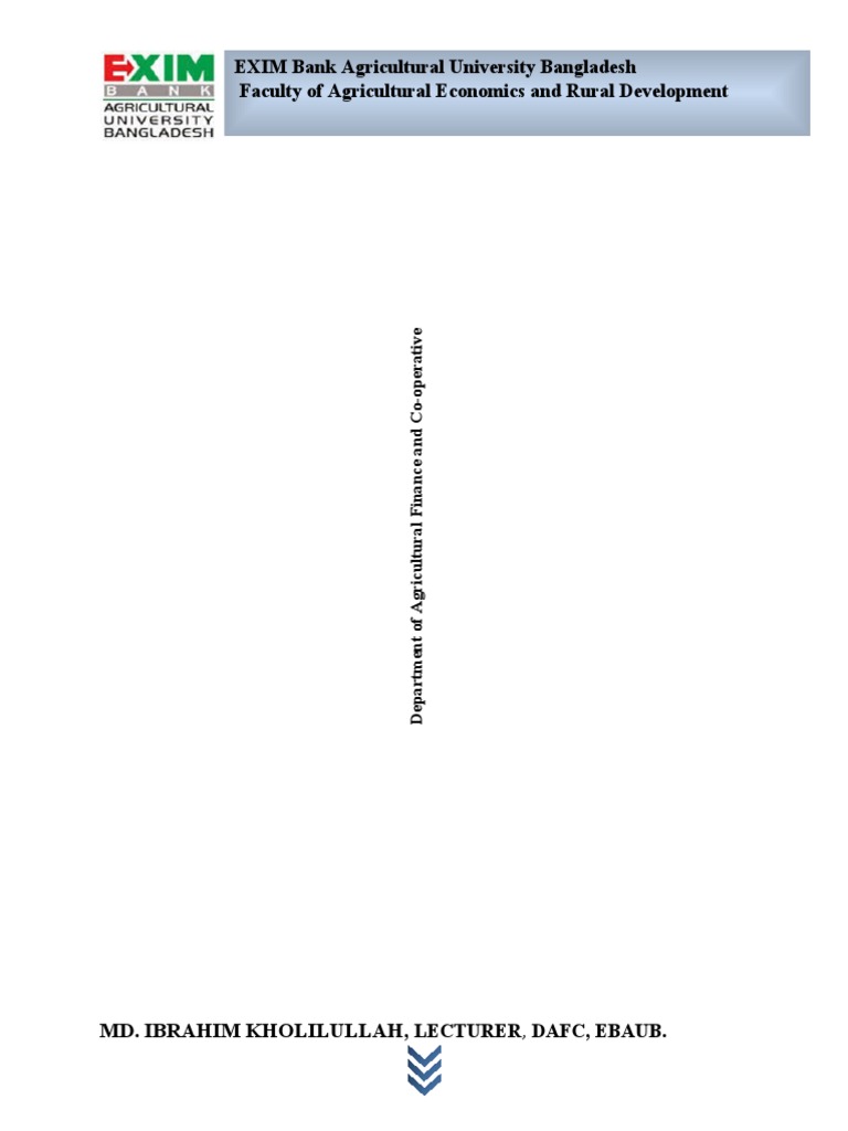 EXIM Bank Agricultural University Bangladesh Faculty of Agricultural ...