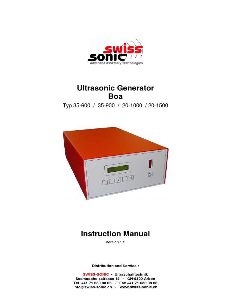 Ultrasonic Manual | PDF | Power Supply | Electrical Engineering