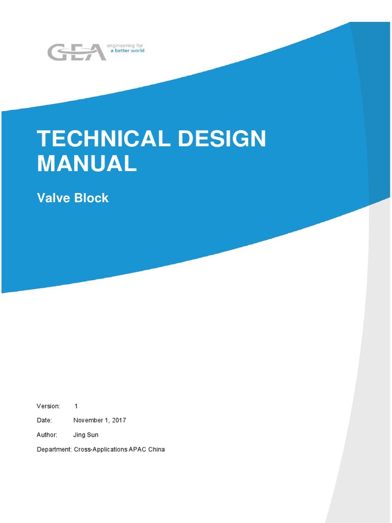 Technical Design Manual: Valve Block | PDF | Pipe (Fluid Conveyance ...