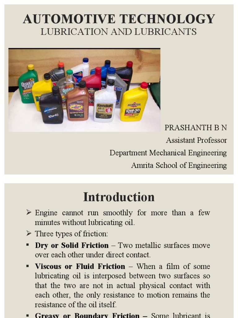 Lubrication and Lubricants | PDF | Internal Combustion Engine | Lubricant