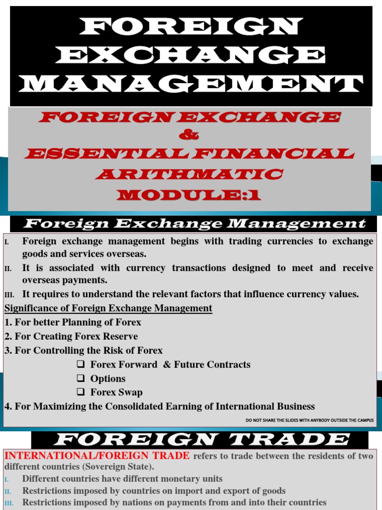 Module 1 PDF | PDF | Foreign Exchange Market | Exchange Rate