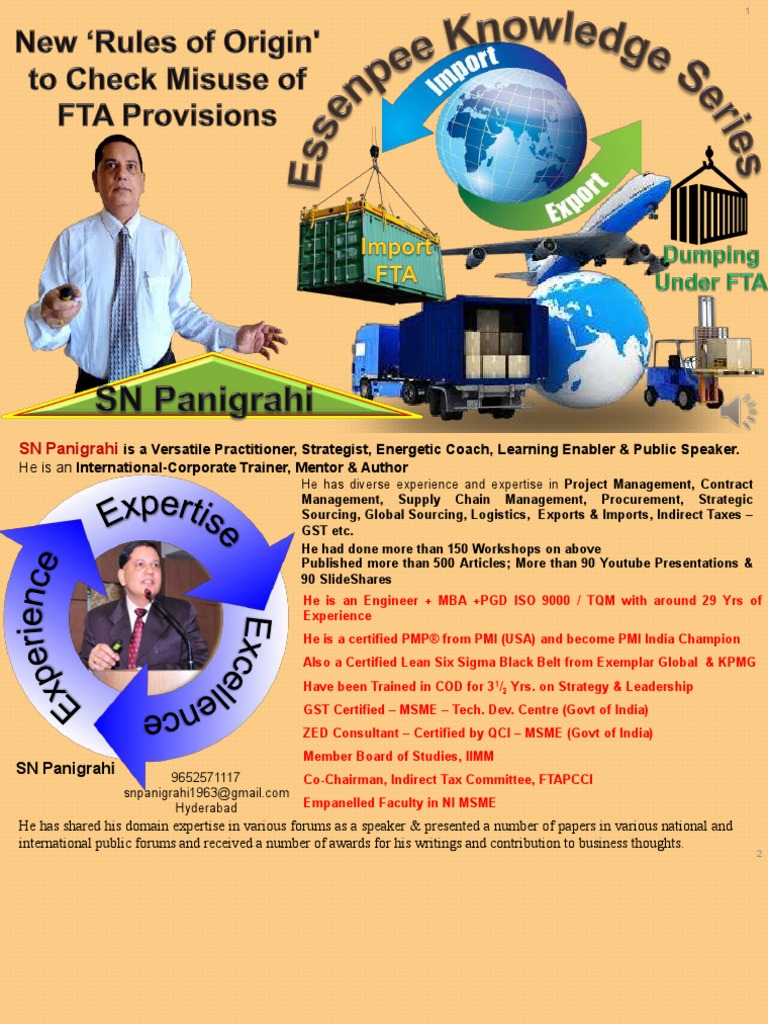 #New Rules of Origin' To Check Misuse of FTA Provisions - BY SN ...