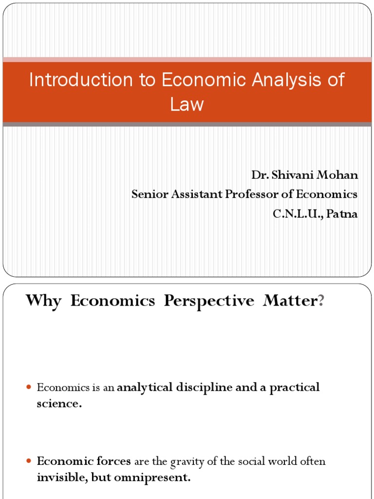 CLass Introduction To Economic Analysis of Law | PDF | Law And ...