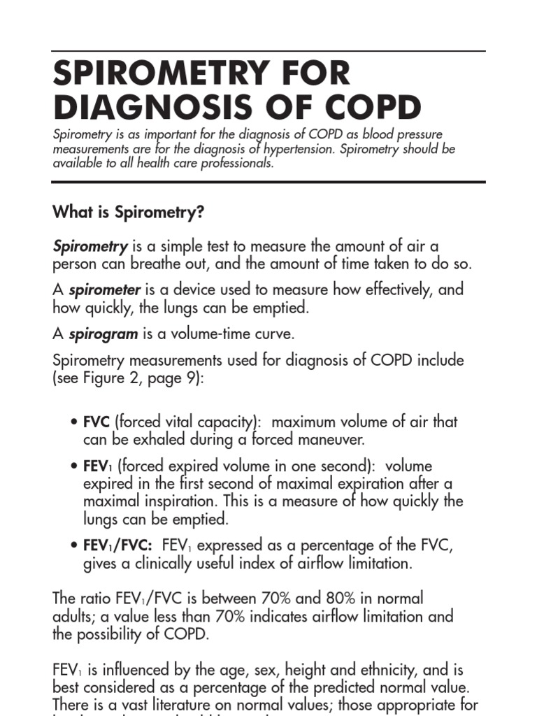 Spirometry For Diagnosis of Copd | PDF | Chronic Obstructive Pulmonary ...