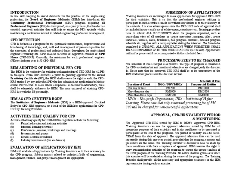 CPD Leaflet Back | Download Free PDF | Engineer | Learning