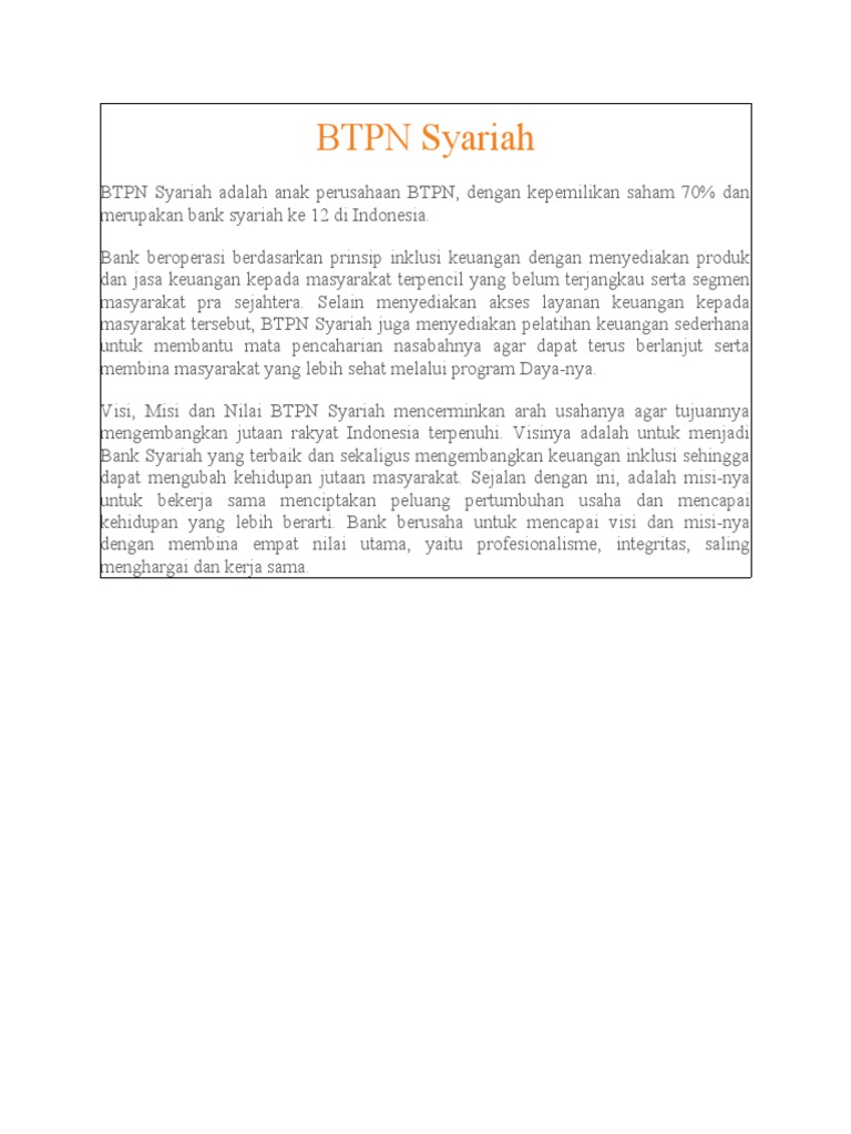 BTPN Syariah | PDF | Karier & Perkembangan