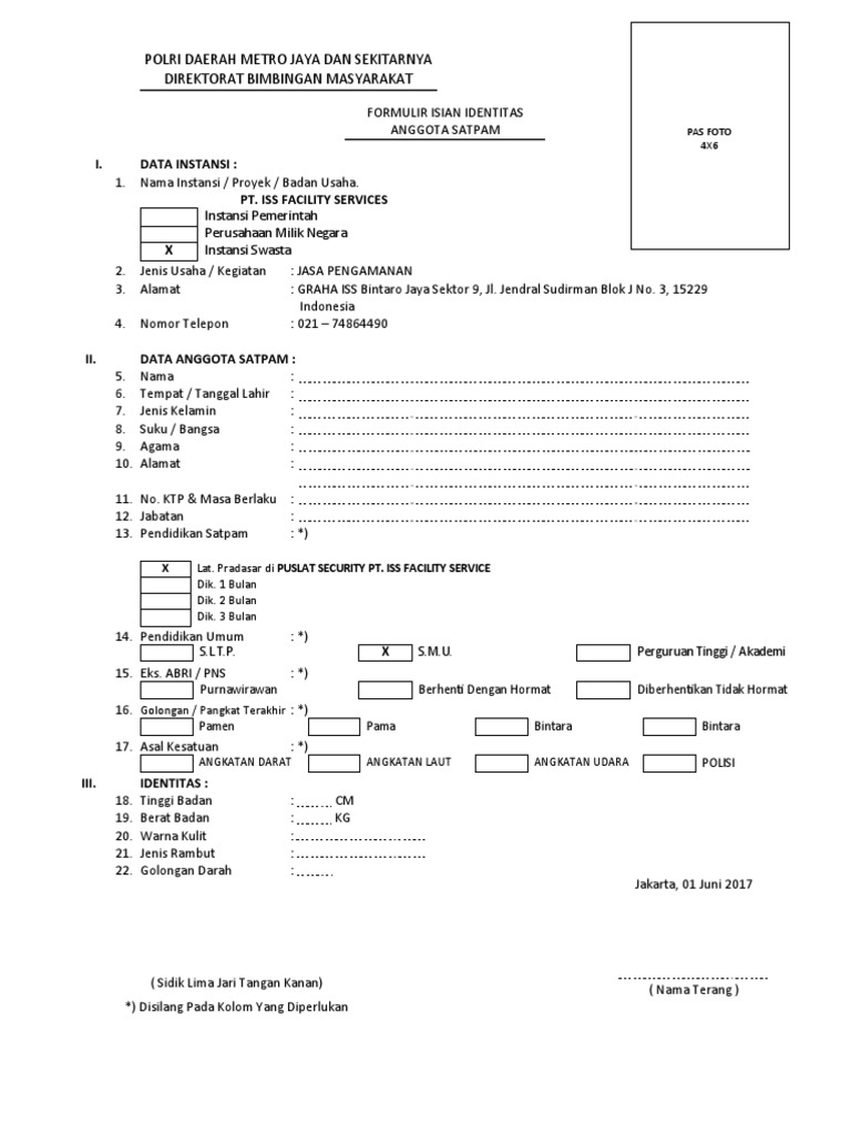 Master Form Kta - Serua | PDF