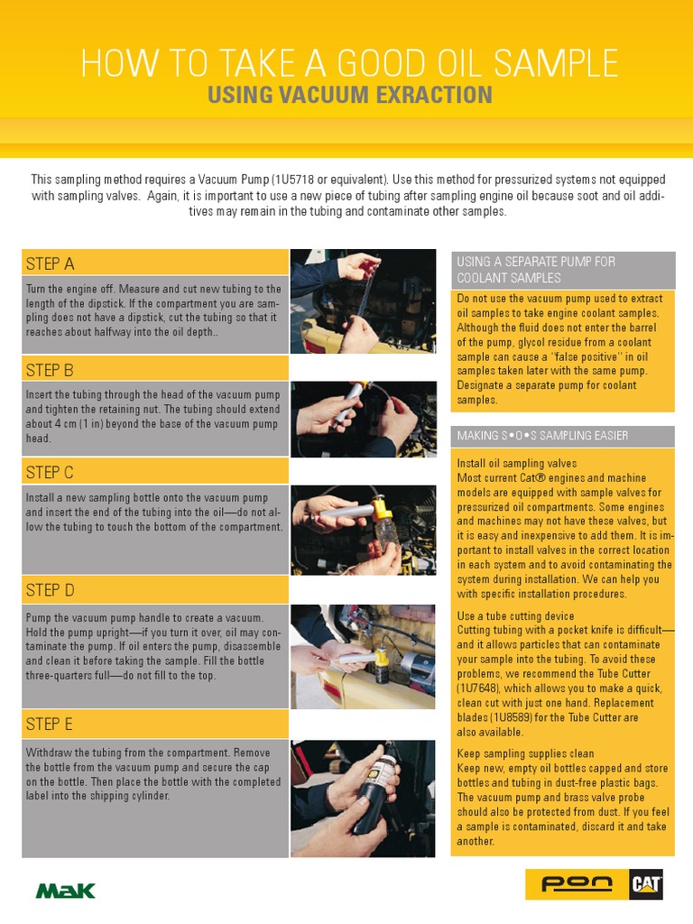 How To Take A Good Oil Sample: Using Vacuum Exraction | PDF | Vacuum | Pump