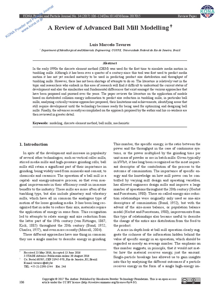 A Review of Advanced Ball Mill Modelling | PDF | Mill (Grinding ...