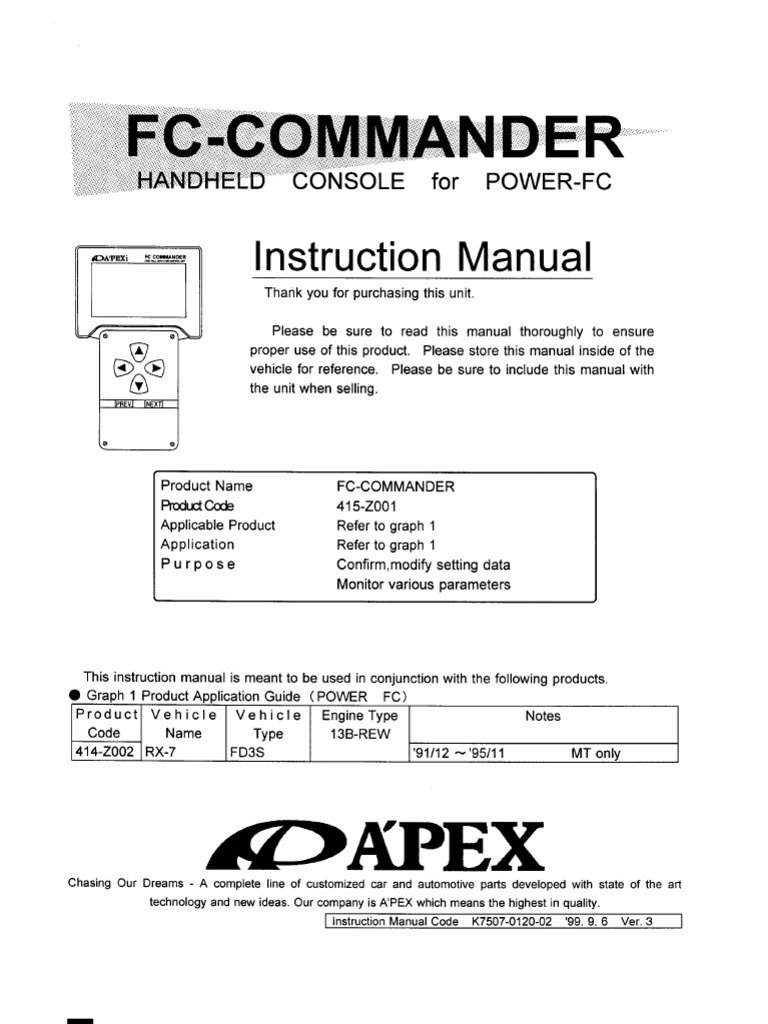 Apexi Powerfc Commander Manual | PDF