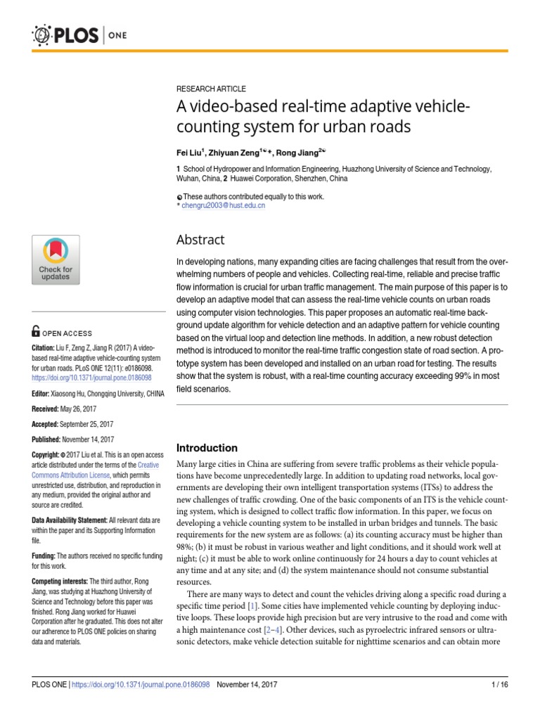 A Video-Based Real-Time Adaptive Vehicle-Counting System For Urban ...