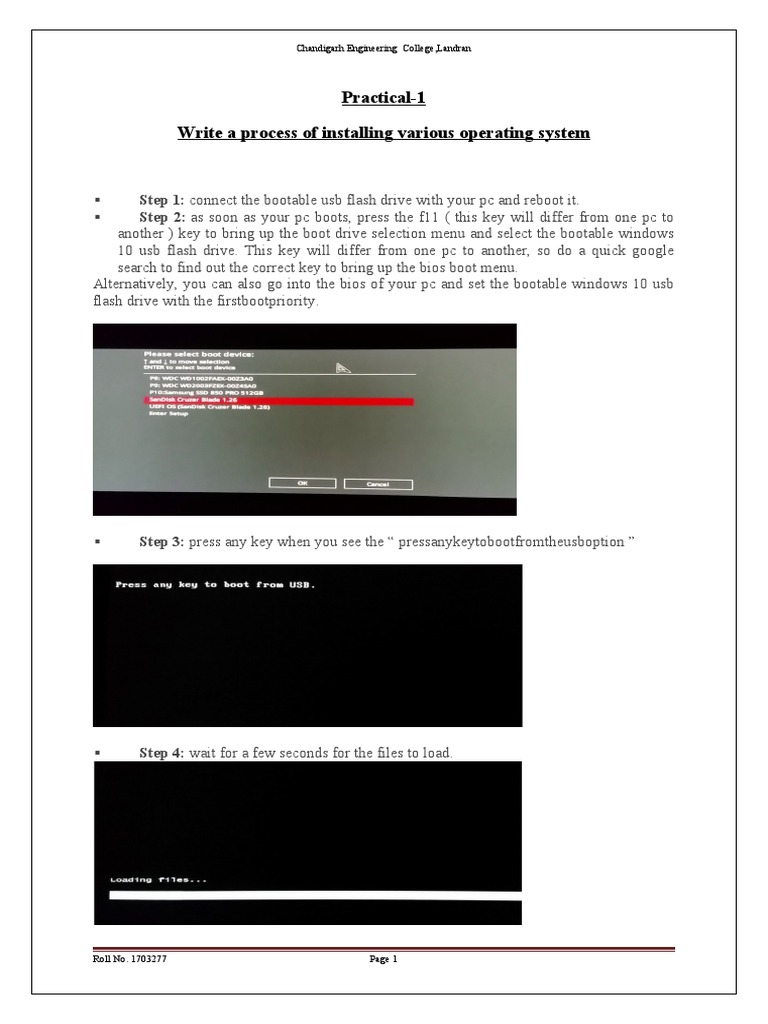 Practical-1 Write A Process of Installing Various Operating System ...