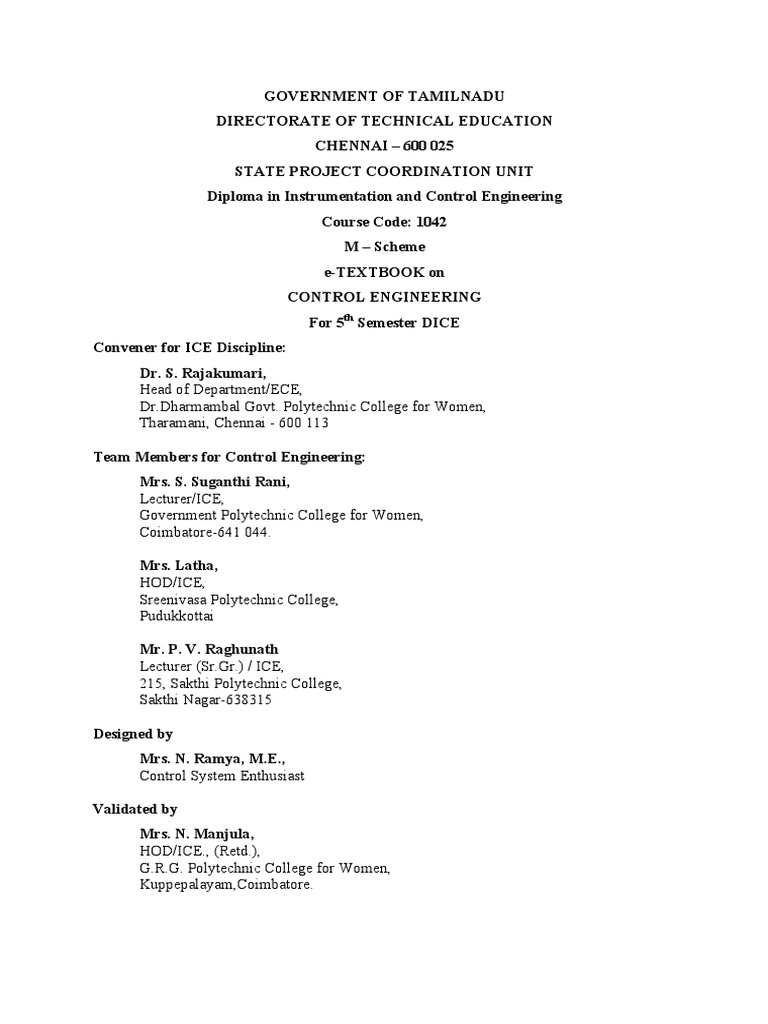 Control Engineering PDF | PDF | Control Theory | Feedback