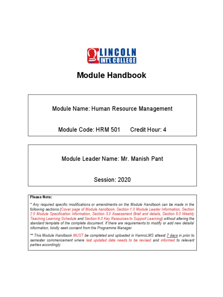 Human Resource Management Handbook | PDF | Human Resource Management ...