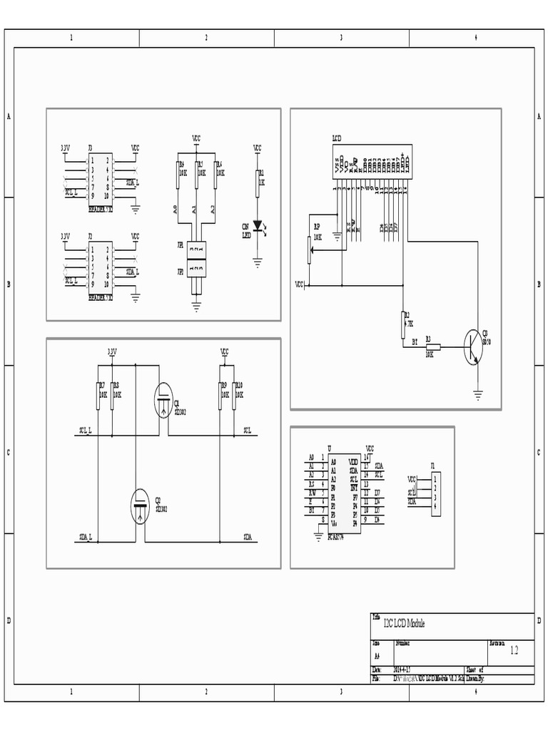 I2C LCD Module Schematic V1.2 | PDF