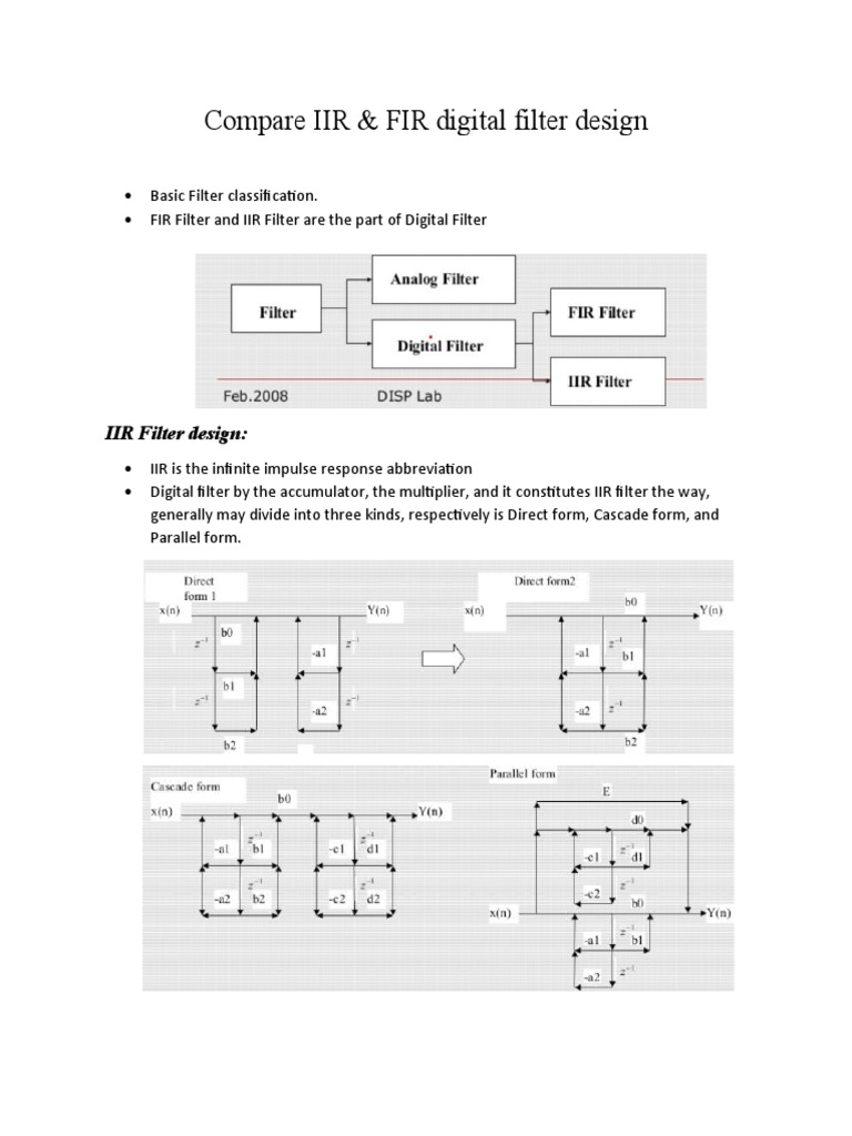Compare IIR & FIR Digital Filter Design | PDF | Digital Signal ...