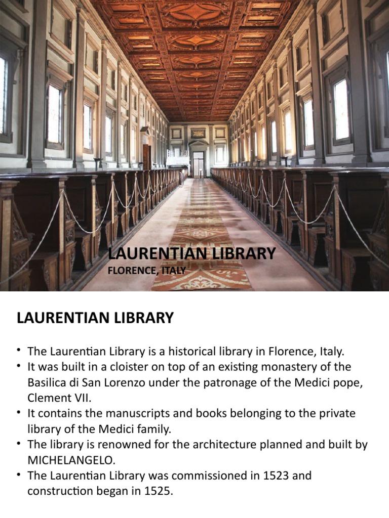 Laurentian Library Michelangelo | PDF | Architectural Design | Architecture