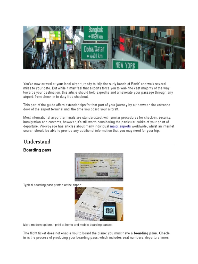 Handling - Check InIssue of Boarding Pass - Customs and Immigration ...