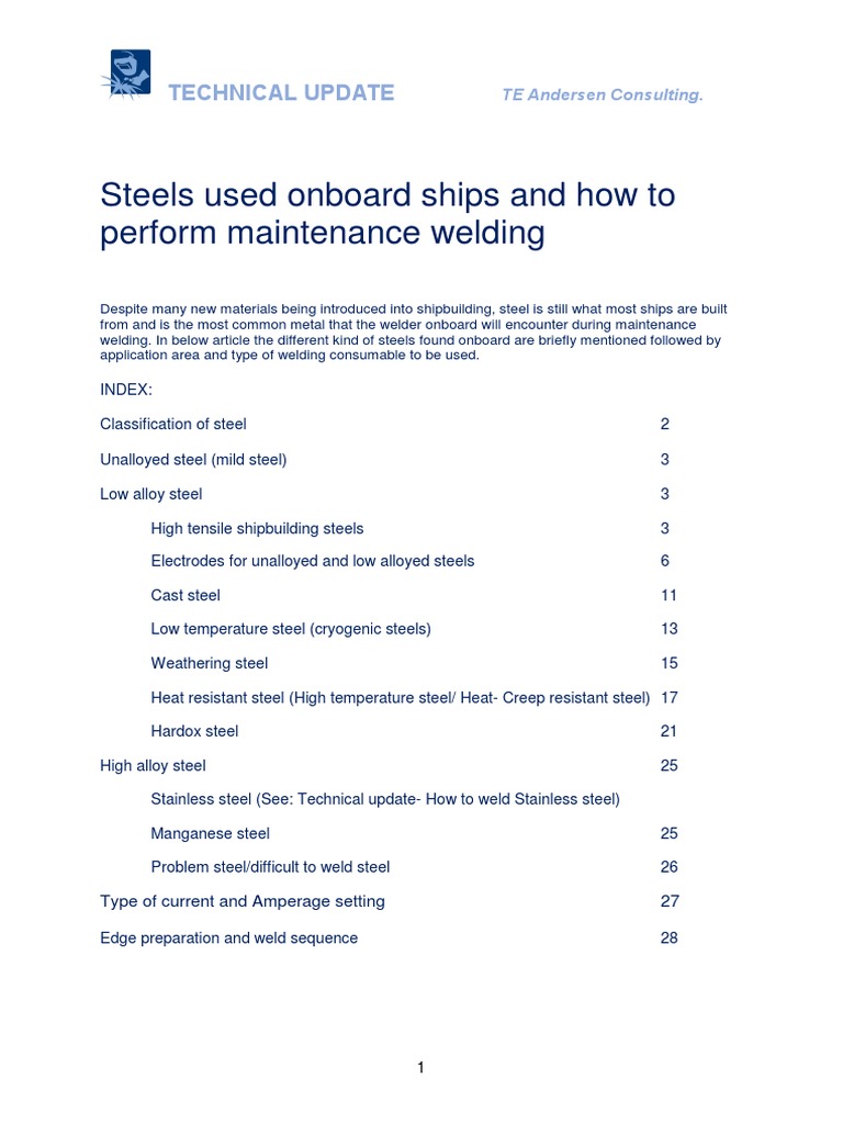 Ship Maintenance Welding: Steel Types | PDF | Steel | Welding
