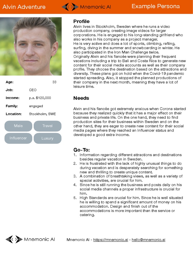 Example Persona Male | PDF | Social Media | Popular Culture & Media Studies