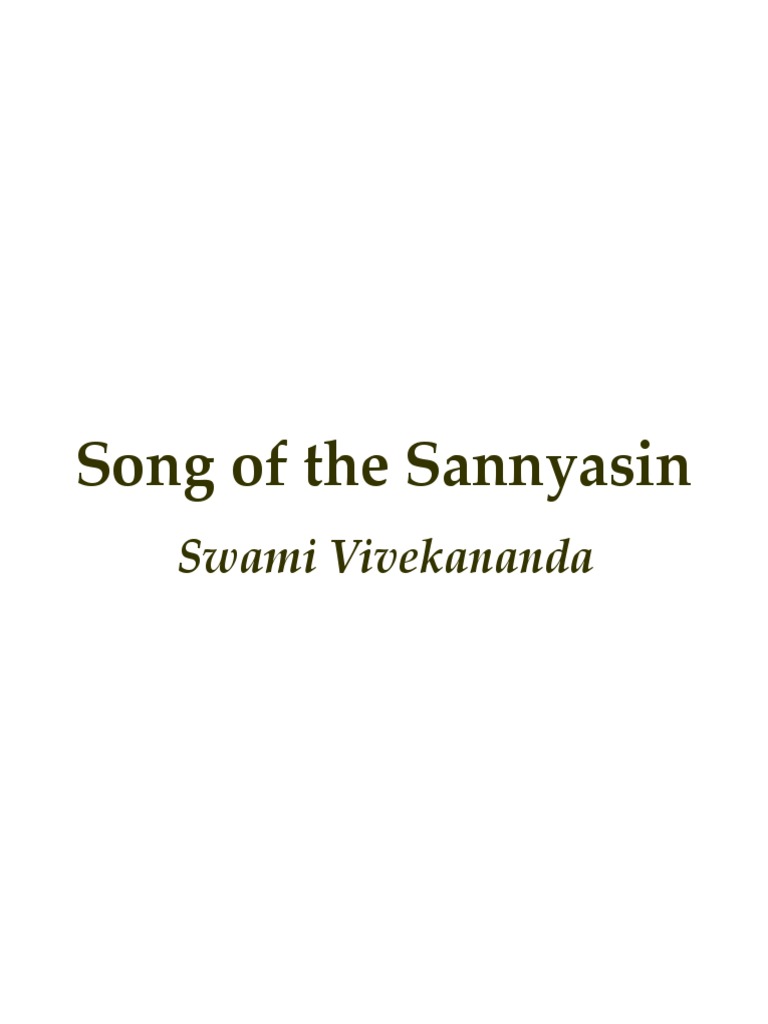 Song of The Sannyasin | PDF | Ātman (Hinduism) | Indian Philosophy