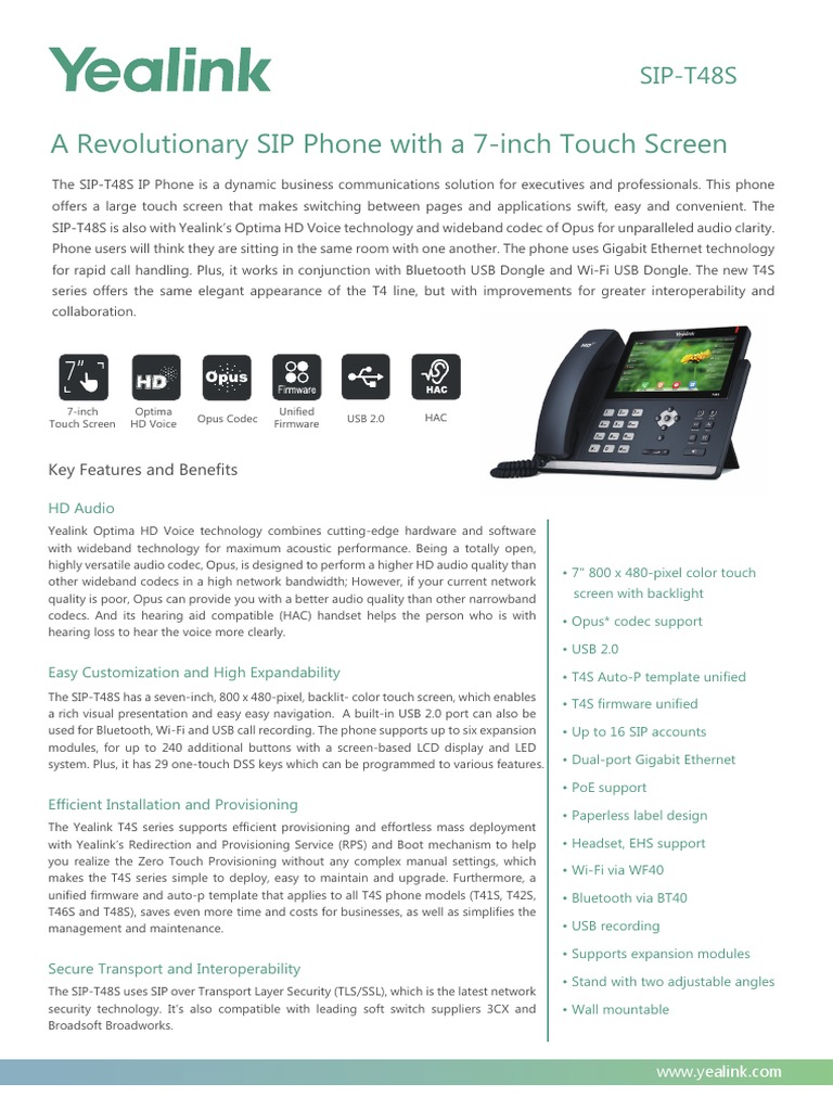 A Revolutionary SIP Phone With A 7-Inch Touch Screen | PDF | Session ...